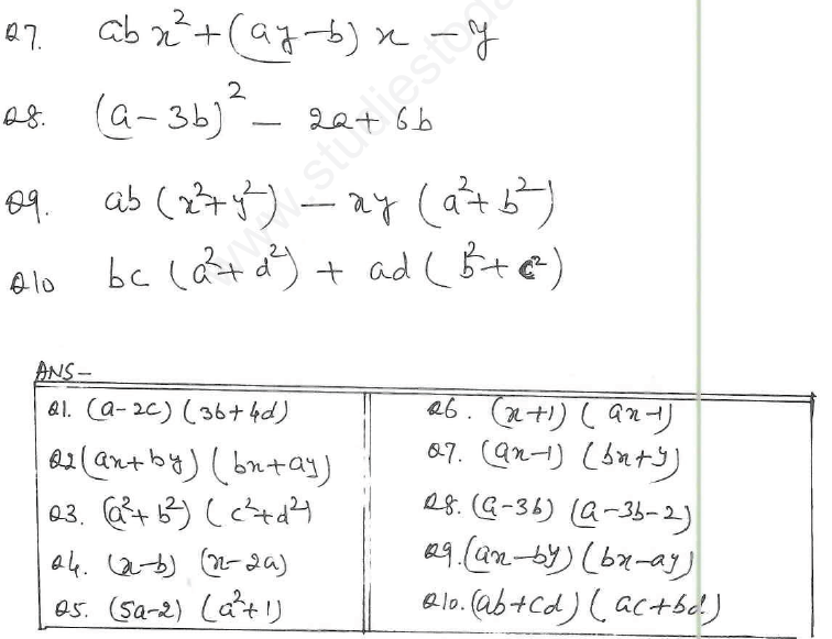 cbse-class-8-mathematics-factorisation-assignment-set-f